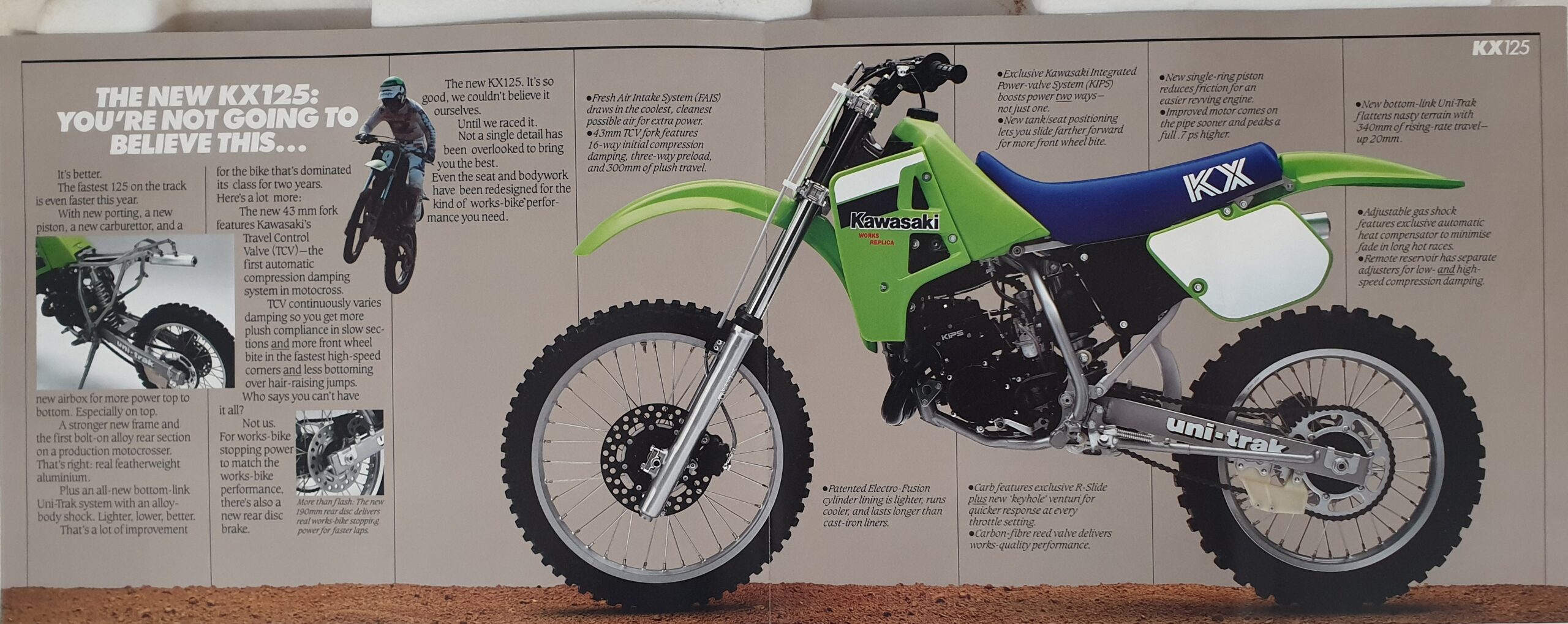 1986 KAWASAKI KX125 SALES BROCHURE - zPower Australia