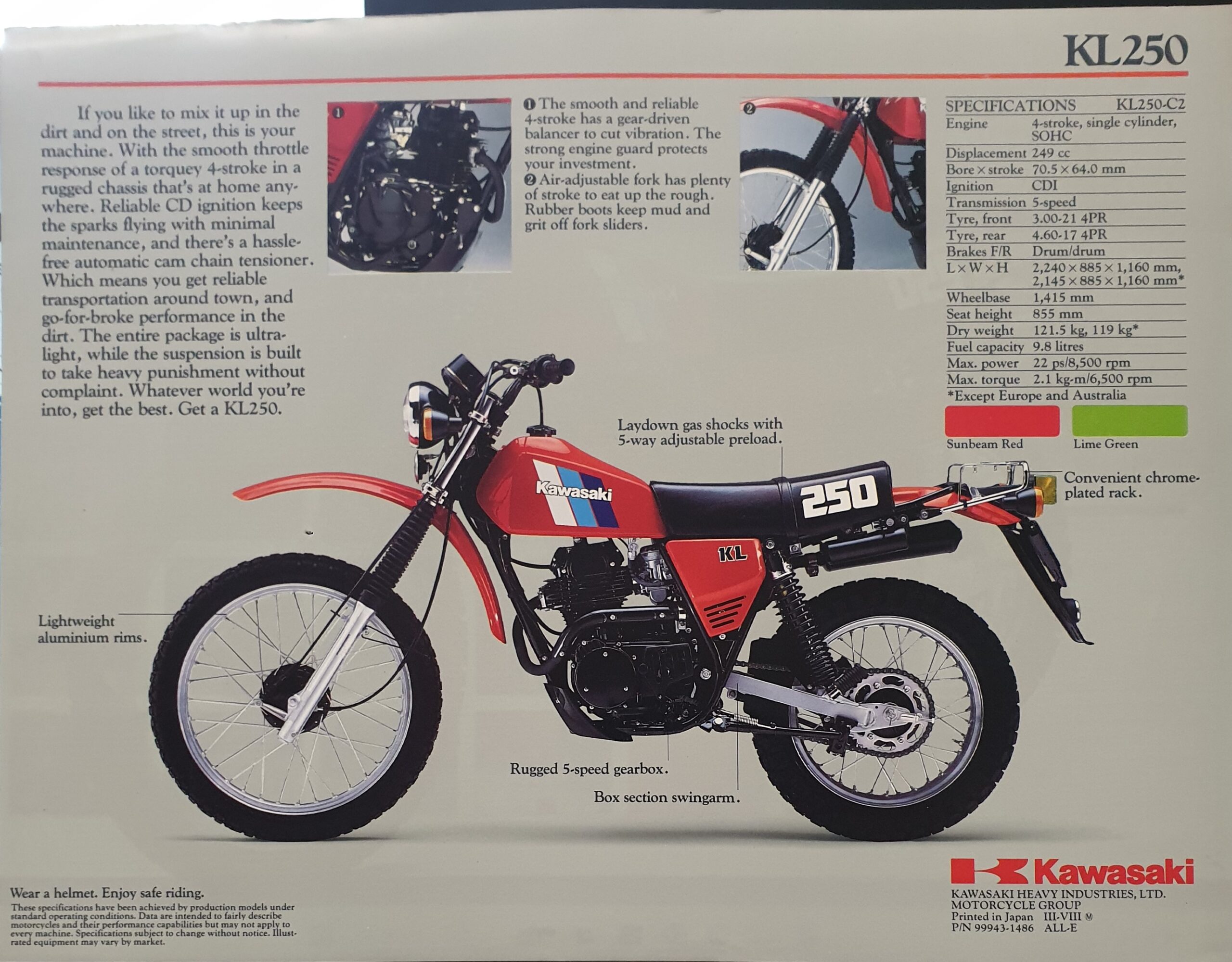 KAWASAKI KL250-C2 SALES BROCHURE - zPower Australia