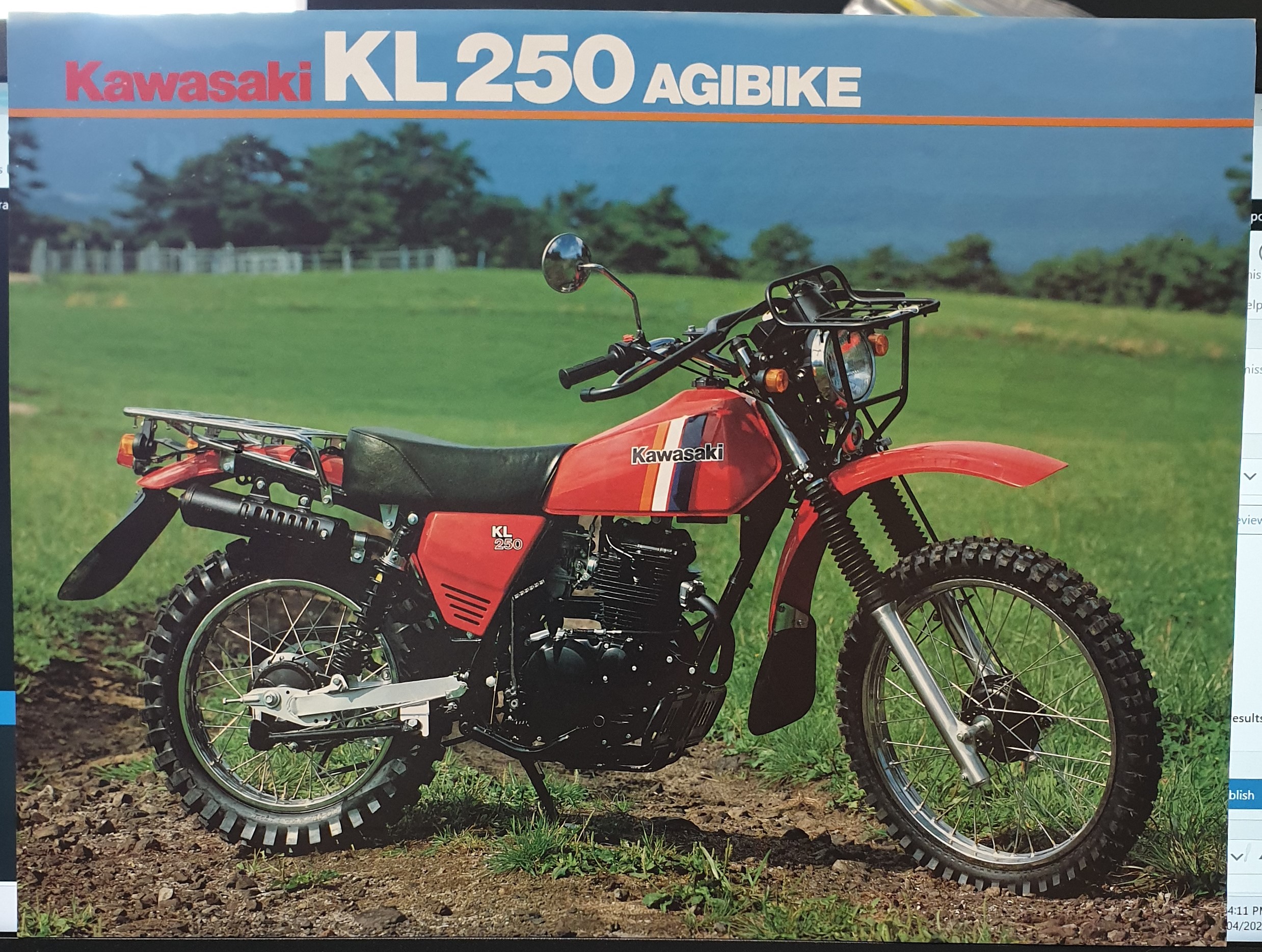1984 KAWASAKI KL250-B1 SALES BROCHURE - zPower Australia